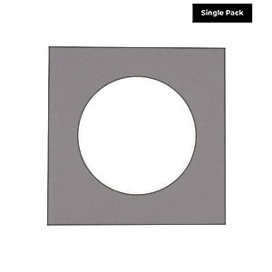 15x15 Mat Bevel Cut for 11x11 Photos - Precut Charcoal Circle Shaped Photo Mat Board Opening - Acid Free Matte to Protect Your Pictures - Bevel Cut for Family Photos, Pack of 1 Matboard Show Kit With