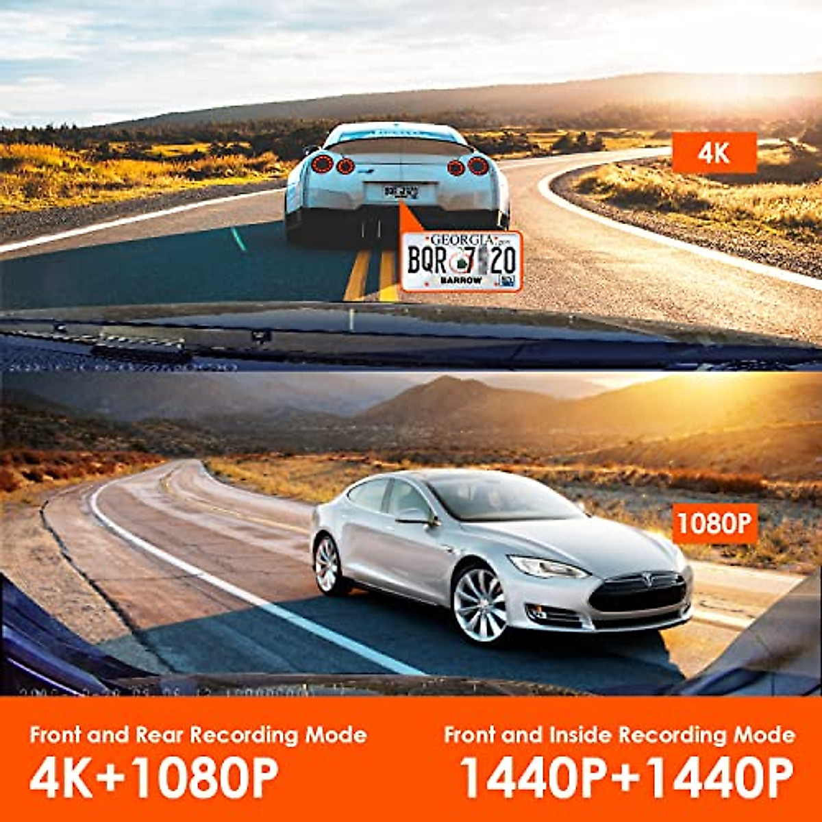 Vantrue N4 3 Channel 4K Dash Cam, 4K+1080P Front and Rear, 1440P+1440P Front and Inside, 1440P+1440P+1080P Three Way Triple Car Camera, IR Night Vision, 24hr Parking Mode, Capacitor, Support 256GB Max
