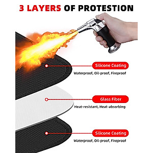TOHONFOO 24" x 31" Grill Mat Fireproof for Outdoor Grill Protecting Prep Barbecue Table - Heat Resistant BBQ Tabletop Grilling Griddle Pad, Easy to Clean & Storage - Waterproof & Foldable, 1.2mm