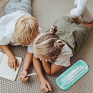 Cute Pencil Case, Clear Pencil Pouch, Large Capacity Mesh Pen Bag with Zipper, Aesthetic Pencil Case Organizer, Portable Stationery Bag for Students Adults Women (Green)