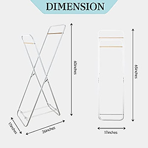 ZOES HOMEWARE Modern Foldable Garment Rack Heavy Duty Collapsible Clothing Rack for Hanging Clothes,Portable Steel Standing Clothes Rack with Shelves for Clothes,Space Saving-White