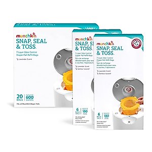 Arm & Hammer Diaper Pail Refills 2x 6 Count & 1x 20 Count, Total 32 Count