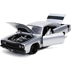 Jada Toys Bigtime Muscle 1:24 1970 Plymouth Roadrunner Die-cast Silver, Toys for Kids and Adults