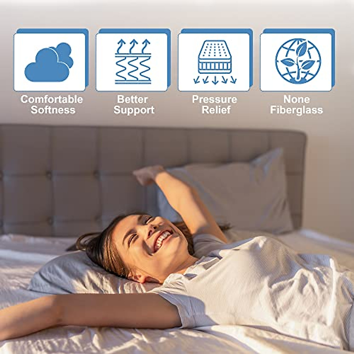 Natsukage 10 Inch Twin Mattress Hybrid Mattress Cooling Gel Infused Memory Foam and Pocket Innerspring Mattress Bed in a Box CertiPUR-US Certified