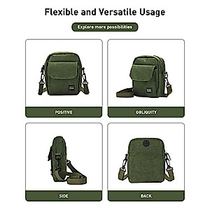 Small Side Shoulder Bag Crossbody Bag For Men Women Mini Messenger Bag Satchel Bag Travel Purse Wallet Passport Holder Bag, Cell Phone Purse Neck Pouch Wallet- Unisex Green Large