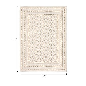 ECARPETGALLERY Vintage Turkish Area Rug for Living Room Bedroom 6x9 Taupe Carpet, High Low Pile Textured Rug, 368017