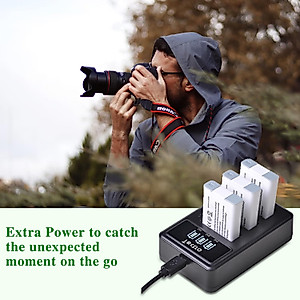Tectra Dual NB-13L Battery & LED 3-Slot Charger for Canon Powershot G7 X, G5 X, G9 X, SX620 & SX720