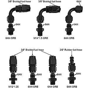 OSIAS Universal Adjustable Aluminum FPR Fuel Pressure Regulator Kit +160 Psi Pressure Gage AN6-6AN Fuel Line,Hose Fitting Connectors Kit