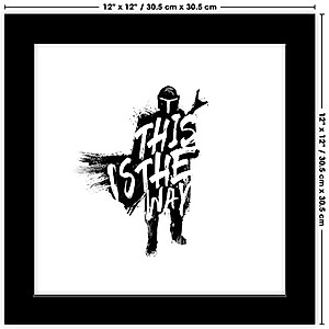Trends International Gallery Pops Star Wars: The Mandalorian - Grunge - This is The Way Wall Art Wall Poster, 12" x 12", Black Framed Version