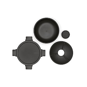 Brabantia Make & Take Salad Bowl with Removable Tray for Toppings & Dressings (Dark Gray) 100% Leakproof, Microwave & Freezer Safe Meal Prep Container