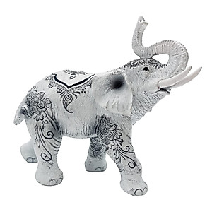 George S. Chen Imports Thai Collectible Statue Figurine Decoration (Trunk up-Thai Elephant, 88246white)