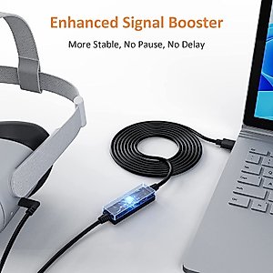 BEJOY Upgraded Link Cable 16FT (5m), USB 3.2 Gen1 C to A Cable, High Speed with Signal Amplifier, Fast Charging USB Type-C Cable for Oculus Quest 1/2 and Gaming PC