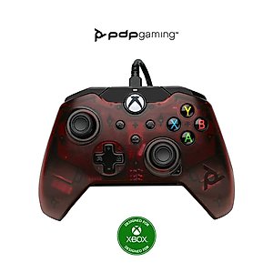 PDP Wired Game Controller - Xbox Series X|S, Xbox One, PC/Laptop Windows 10, Steam Gaming Controller - USB - Advanced Audio Controls - Dual Vibration Videogame Gamepad - Crimson Red