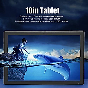 Zyyini P10 4G Calling Tablet for Android 11, 10 Inch 6GB RAM 256GB ROM Octa Core Processor WiFi Kids Tablets,Dual Camera 2 Card Slots 7000mAh,for Daily Entertainment and Travel(Black)