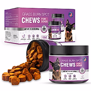 Grass Burn Spot Chews for Dogs Dog Pee Grass Neutralizer 300 Green Grass Dog Chews Dog Pee Lawn Spot Saver for Grass Burn Spots Dog Urine Neutralizer for Lawns with Probiotics Digestive Enzymes