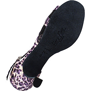 Women's Ballroom Dance Shoes Tango Wedding Salsa Dance Shoes Purple Leopard & Black Mesh Sera1398EB Comfortable - Very Fine 2.5" Heel 7.5 M US [Bundle of 5]