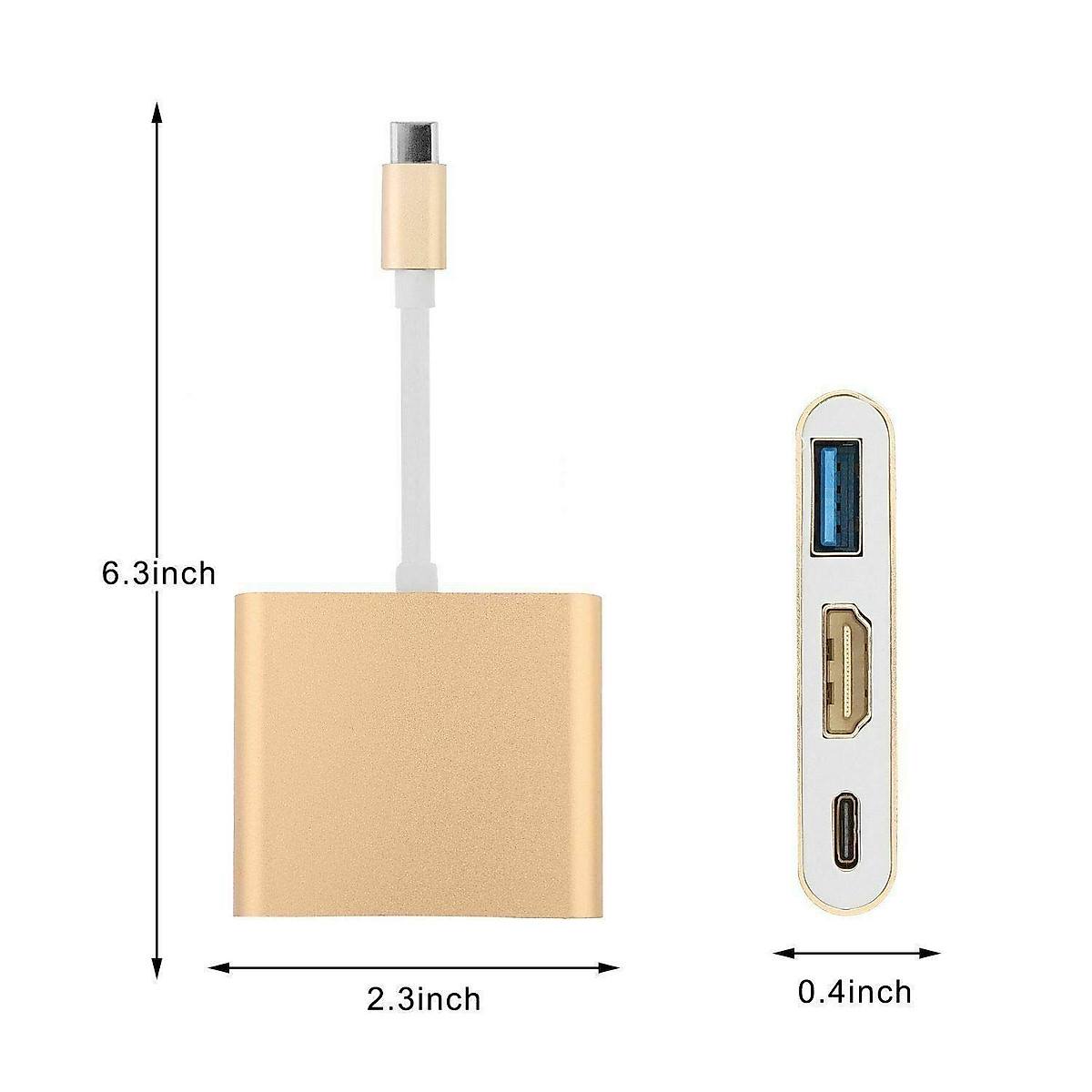 Type C USB 3.1 USB-C 4K HDMI USB 3.0 Adapter Cable 3 in 1 Hub