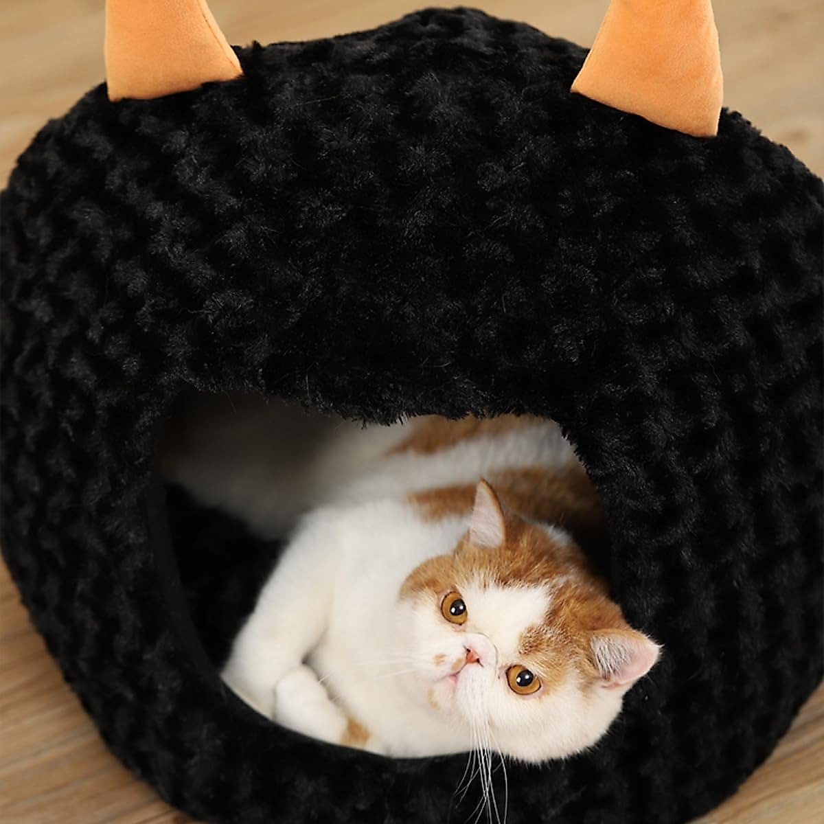 ZCPACE Guinea Pig Hideout Bed Halloween Monster Hamsters Hides Large Warm Cozy Plush Winter Small Animal Hideouts Beds Nest Cage Accessories for Small Pet Hamster/Chinchilla/Bunny/Cat