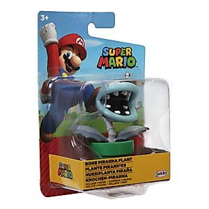 Super Mario Action Figure 2.5 Inch Bone Piranha Plant Collectible Toy