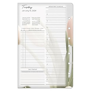 FranklinCovey - Blooms Two Page Per Day Ring-Bound Planner (Classic, Jan 2024 - Dec 2024)