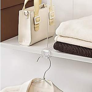 HBlife 6 Pack Clear Shelf Dividers, 12 Inches Tall Vertical Purse Organizer for Closet Perfect for Sweater, Shirts, Handbags in Bedroom and Kitchen, Adjustable Acrylic Bookshelf for Organization