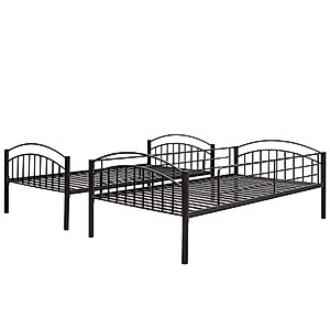 Twin Over Twin Metal Bunk Beds, Convertible Bunk Bed Divided into Two Beds for Kids Boys Girls Teens,Black