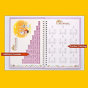 Magic Practice Copybook, Reusable Practice Calligraphy Tracing Book Set with Chinese, English, Painting, Spelling, Digital, Math
