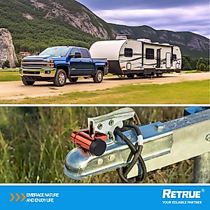 RETRUE Trailer Coupler Tongue Lock with Rubber Cap, Aluminum Alloy Trailer Hitch Lock,Dia 1/4 Inch, 7/10 Inch Span for Tow Boat RV Truck Car's Coupler Easy Lock, Red