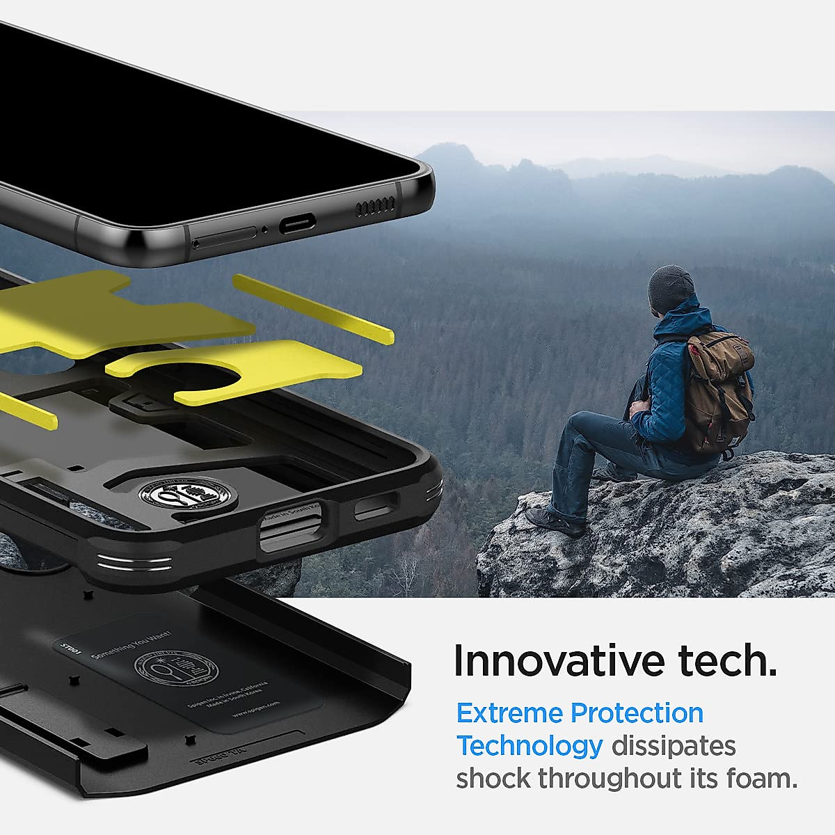 Spigen Tough Armor Designed for Galaxy S22 Plus Case (2022) - Black