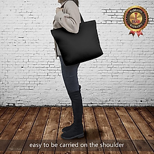 TOPDesign 2-Pack Canvas Tote Bags with Magnetic Snap, Reusable Grocery Shopping Bags, DIY Your Creative Designs