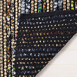 SAFAVIEH Cape Cod Collection Runner Rug - 2'3" x 12', Blue & Multi, Handmade Flat Weave Braided Stripe Cotton & Jute, Ideal for High Traffic Areas in Living Room, Bedroom (CAP361A)