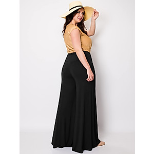 MBJ WB750 Womens Chic Palazzo Lounge Pants M Black