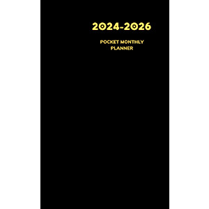 2024-2026 Monthly Planner Pocket: 3 Years Calendar from Jan 2024- Dec 2026 for Purse