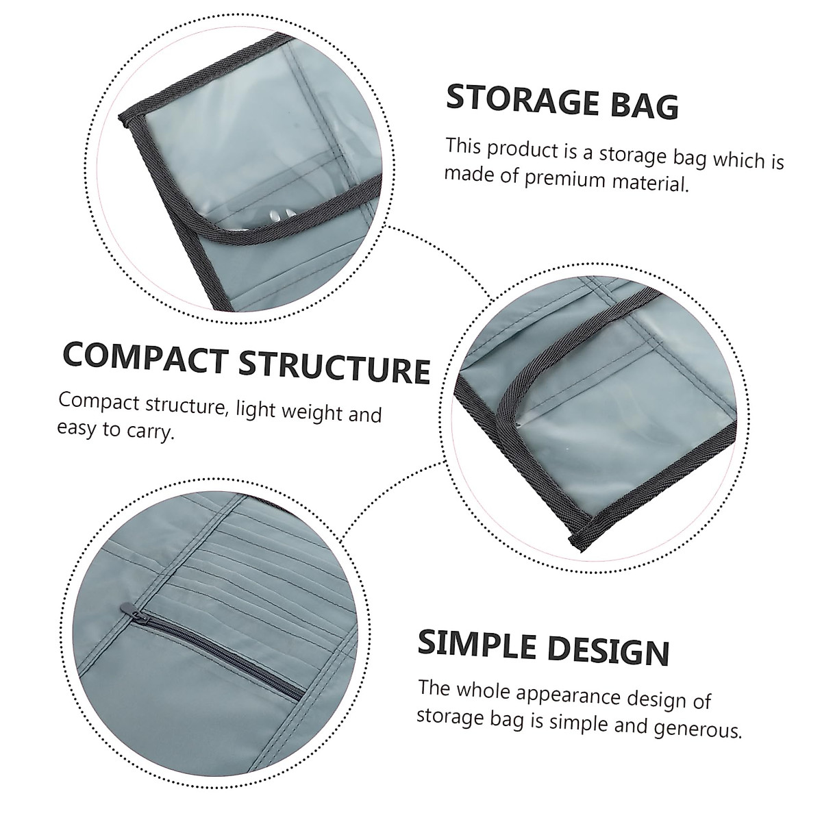 Healifty Hanging Storage Bags 1Pc Knitting Needles Organizer Crochet Needles Bag Crochet Hooks Case Pouch Roll Bag Holder Organizer (White Gray) Embroidery Accessories