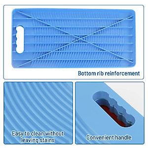MZD Plastic Rectangle Washboard Washing Clothes Board 50cm Long (Blue)