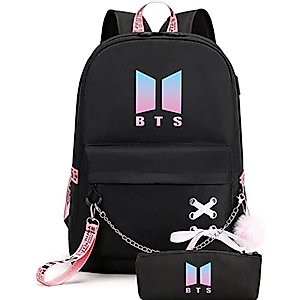 JinJuKPOP Backpack Merchandise Set Casual Backpack Messenger Bag School Bag College Bag Laptop Bag With Pencil Case Bag