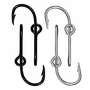 4 PCS Hat Clip Hats Pins Fish Hook Hooks Custom Hook Set High Carbon Steel, Silver, Black