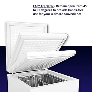 Northair Chest Freezer - 3.5 Cu Ft with 2 Removable Baskets - Reach In Freezer Chest - Quiet Compact Freezer - 7 Temperature Settings - White