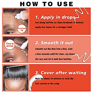 Wig Glue Lace Glue Waterproof Lace Front Wig Glue for Wigs with Tools and Hair Wax Stick (Wig Glue/Wig Glue Remover/Hair Wax Stick/Edge Control Wax/Wig Band/Hair Dual Drush)