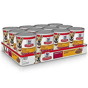 Hill's Science Diet Wet Dog Food, Adult 1-6, Chicken & Barley Entrée, 13 oz. Cans, 12-Pack