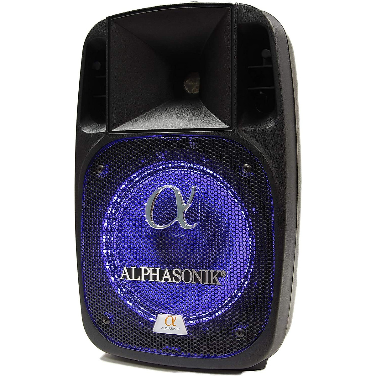 Alphasonik 10" Powered 1600W PRO DJ Amplified Loud Speaker Bluetooth USB SD Card AUX MP3 FM Radio PA System LED Ring Karaoke Mic Main Monitor, Band Church, Party, Guitar Amp, Home, BBQ w/Tripod Stand
