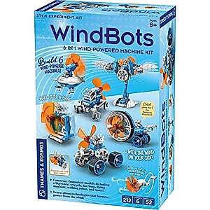 Thames & Kosmos WindBots 6-in-1 Engineering STEM Kit | Build 6 Wind-Powered Bots, No Batteries/Electricity Required | Explore Wind Technology, Gear Ratios & More | Full-Color Manual & Experiment Guide