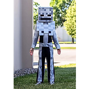 Disguise Minecraft Skeleton Costume for Kids, Video Game Inspired Character Outfit, Classic Child Size Small (4-6),Gray