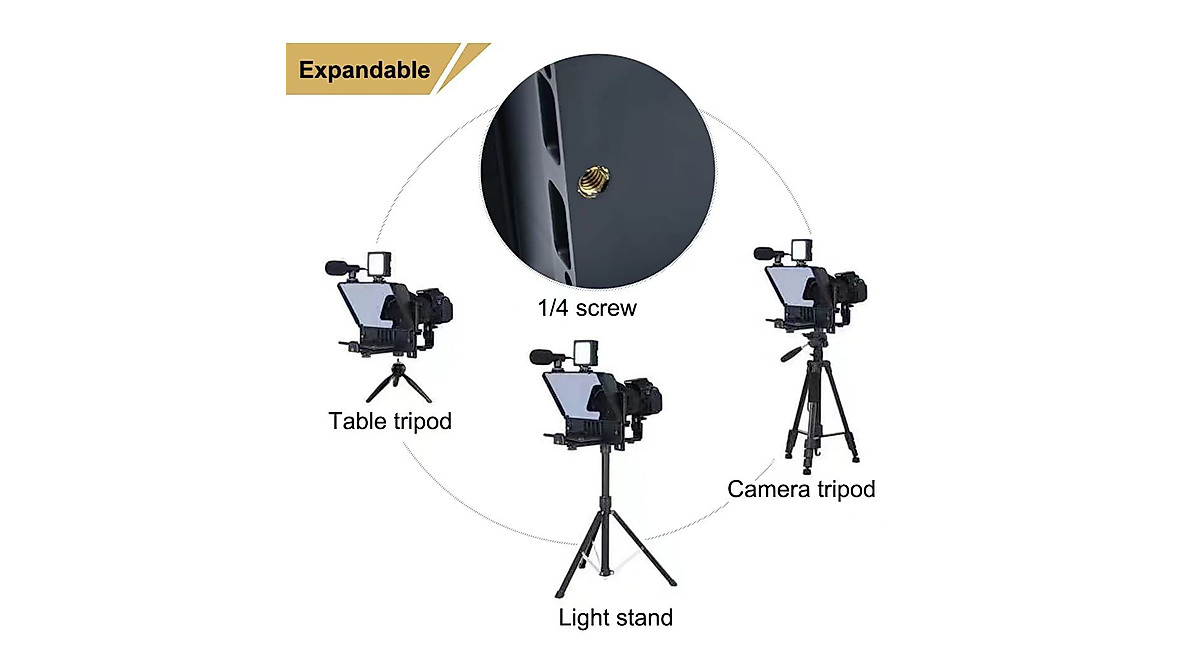 Inmei A10 Portable Teleprompter for Smartphones & DSLR Cameras