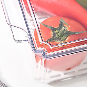 AionneWie 7-Piece Stackable Fridge Organizer Set - Clear Containers with Lids, Perfect for Organizing Vegetables, Fruits, Food, and Drinks