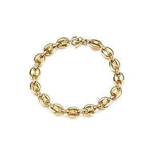 14k Gold filled coffee bean bracelet for women mariner bracelet coffee jewelry for Men bean charm bracelet for Adults best gift for Your