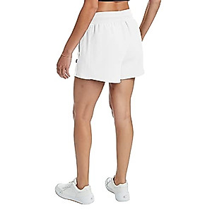 Champion Reverse Weave Fleece-Drawstring, Women’s Shorts, 3', White C-Patch Logo, Small