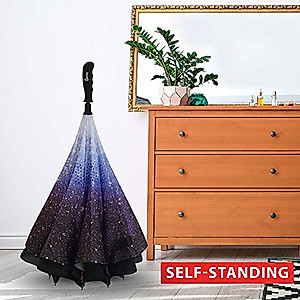 Repel Umbrella Inverted Umbrella for Rain - Windproof Reverse Umbrella w/ 8 Fiberglass Reinforced Ribs - Easy Open/Close Upside Down Umbrella - Large Inside Out Umbrella for Rain and UV Protection