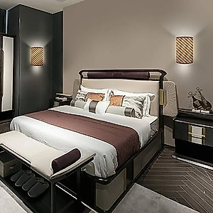 AURFIAIUOP Rechargeable Sconces Set of Two Red Green White Diagonal Lines Seamless Adjustable Brightness Fabric Wall Lamps Wireless Lights Fixtures for Bedroom Living Room Hallway