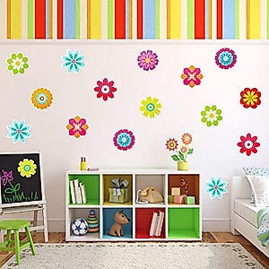 45 Pieces Spring Flower Cutouts Mini Retro Flower Cutouts Springtime Cut-Outs for Bulletin Board Classroom School Party Decoration